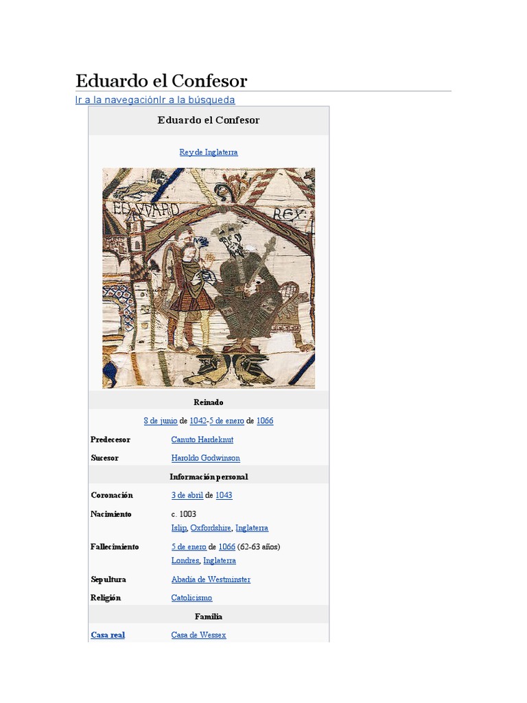 Eduardo el Confesor: Rey de Inglaterra | PDF | William el conquistador ...