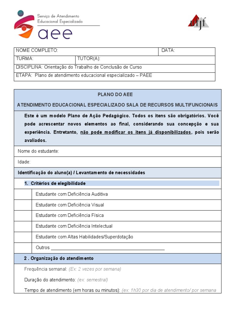 Modelo Do Paee | PDF