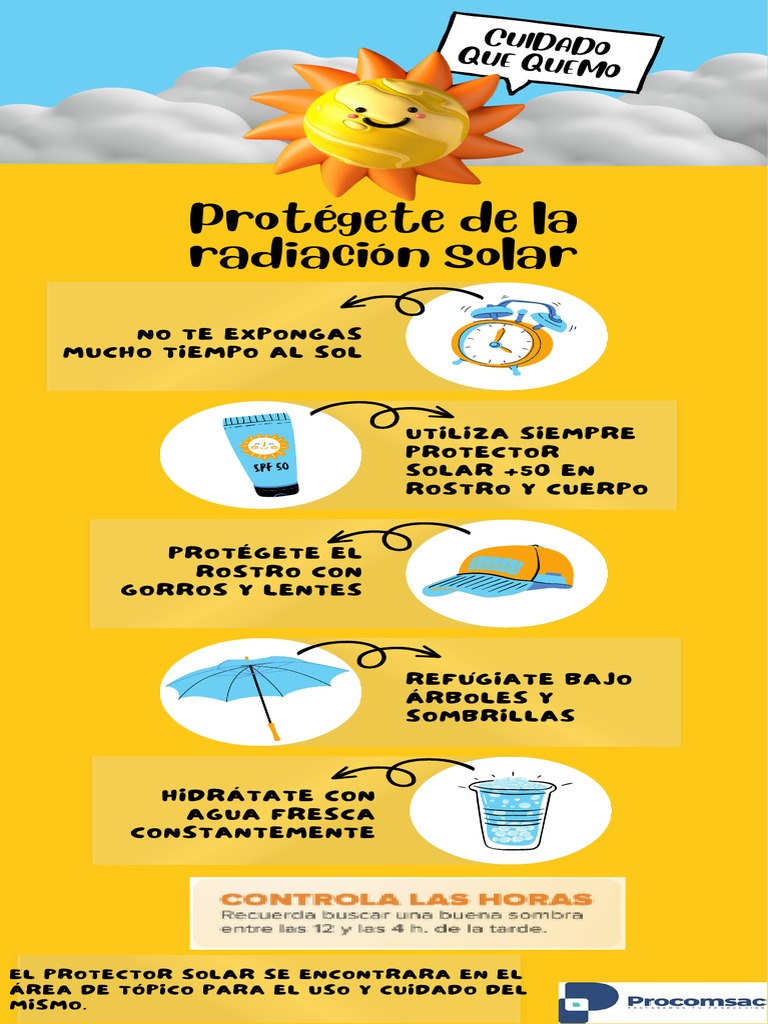 Infografía Consejos Protección Solar Educativo Amarillo (1) | PDF