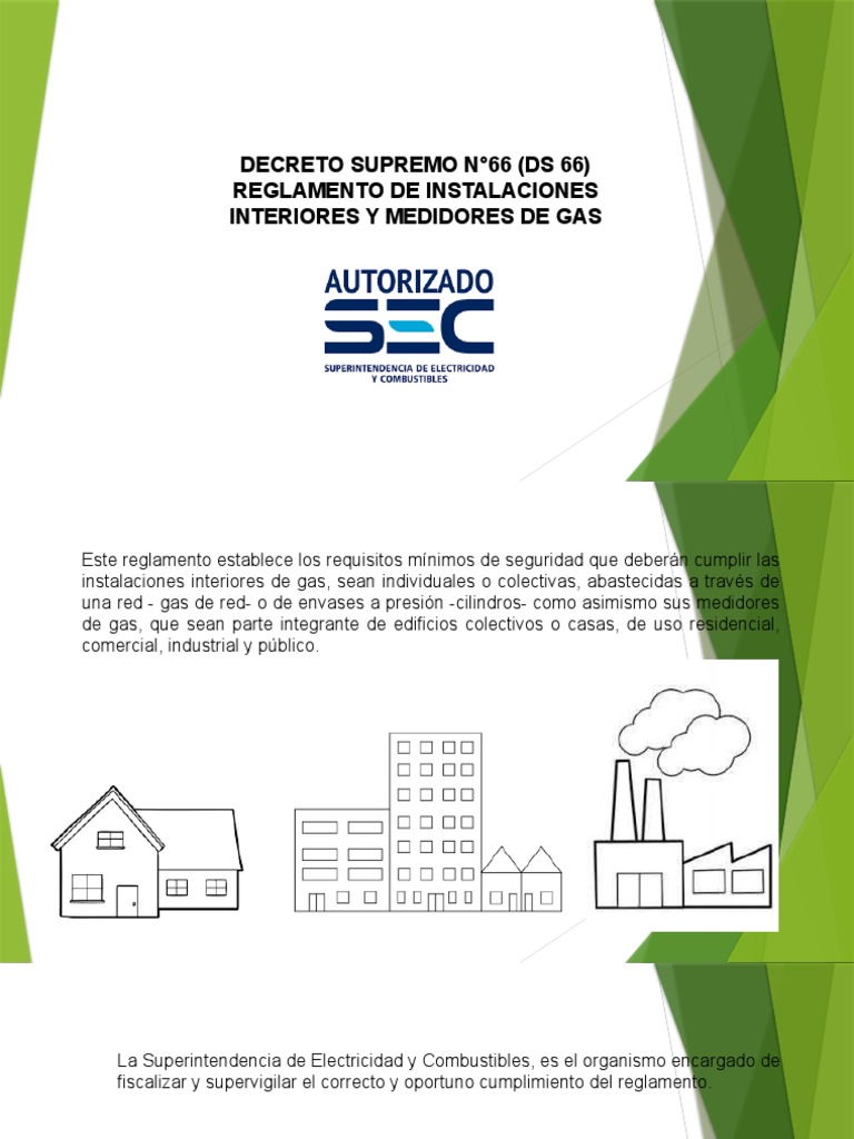 Reglamento de Instalaciones de Gas DS 66 | PDF | Gas natural | Regulación