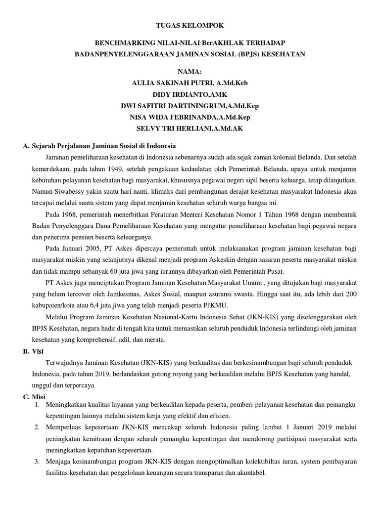 Tugas Kelompok BenchMarking BPJS Kesehatan | PDF