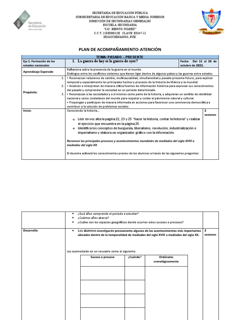 HISTORIA 1 Planeacion | PDF | México
