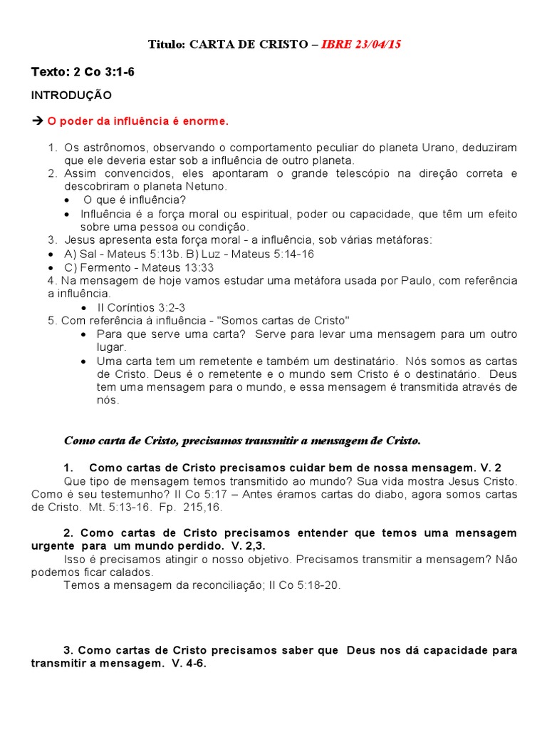 Cartas de Cristo | PDF