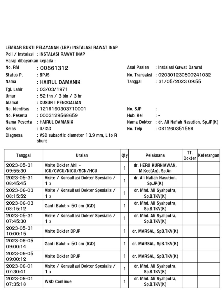 Lembar Bukti Pelayanan | PDF