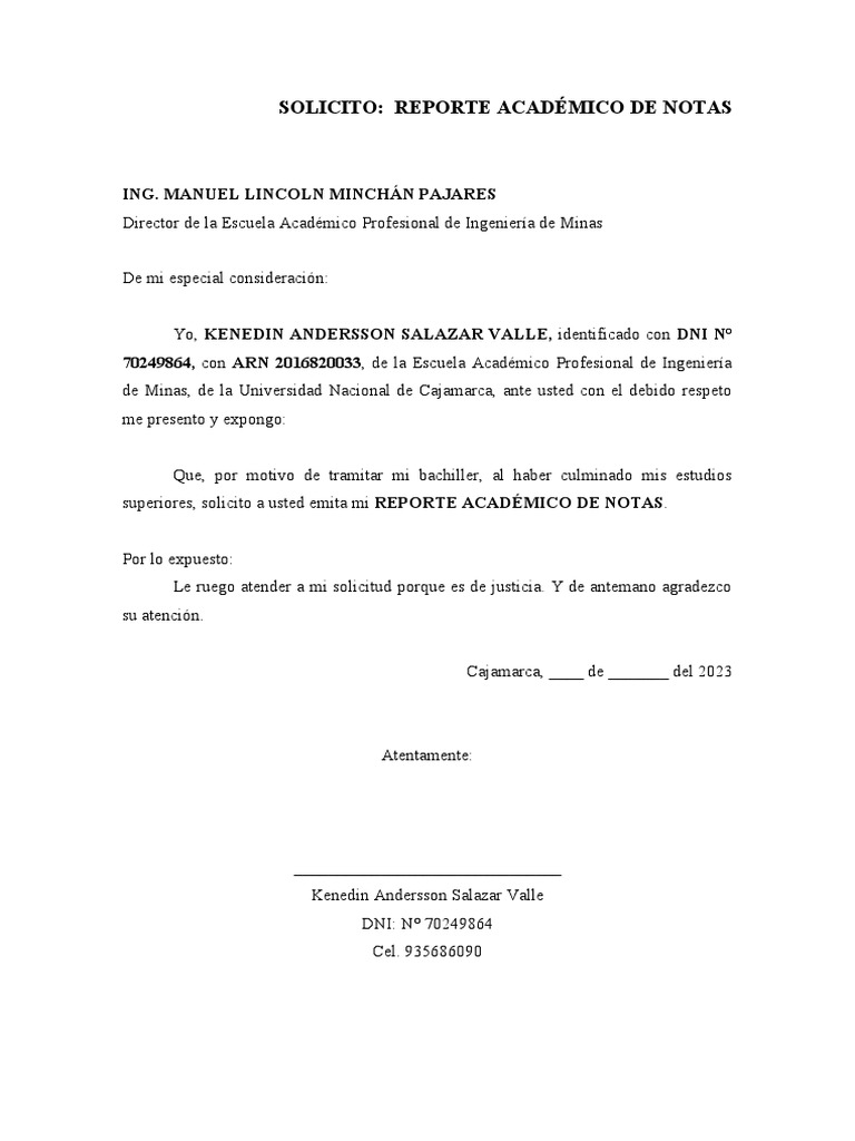 Solicitud-Reporte Académico de Notas | PDF