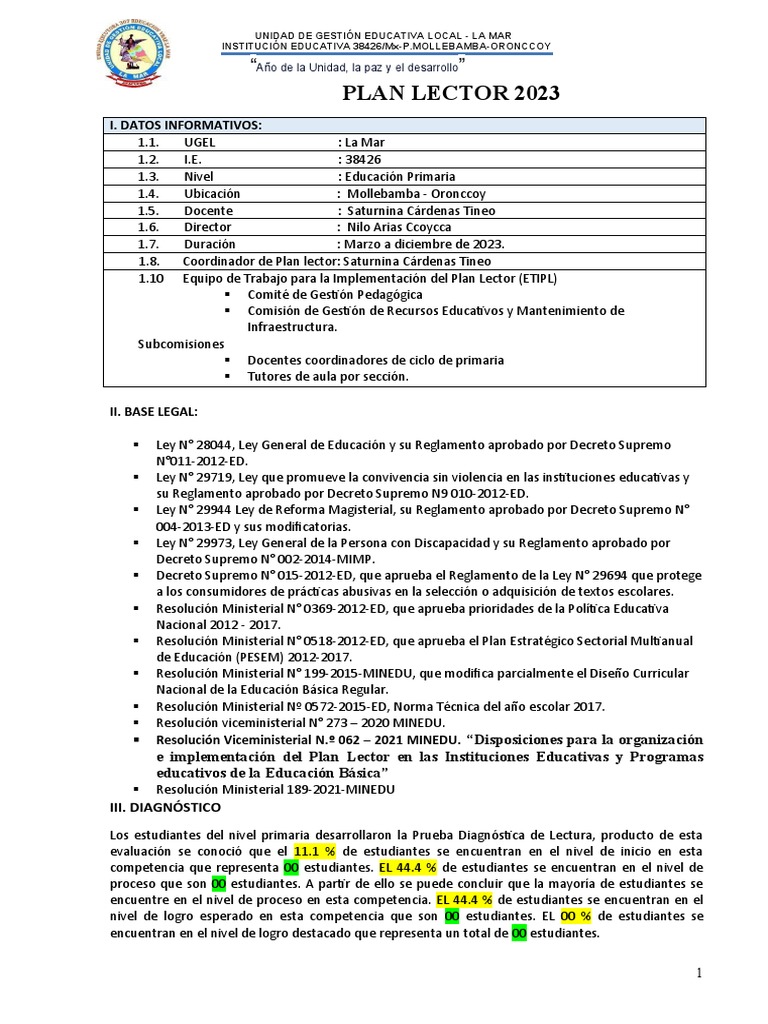 PLAN LECTOR 2° 3° y 4° 2023 | Descargar gratis PDF | Educación primaria | Maestros