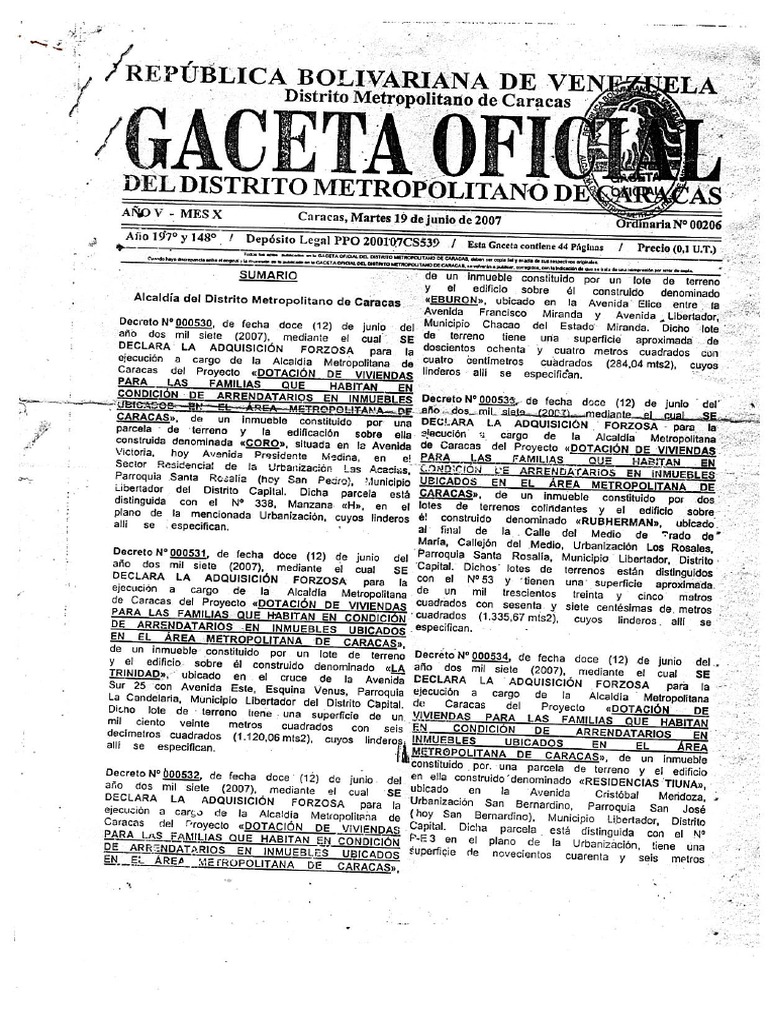 Gaceta Oficial Expropiacion | PDF