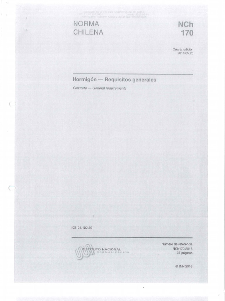 NCH 170-2016 | PDF