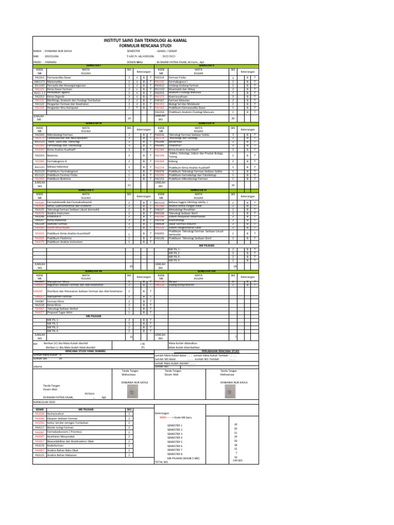 FRS - Syabania Nur Kayla - Farmasi | PDF