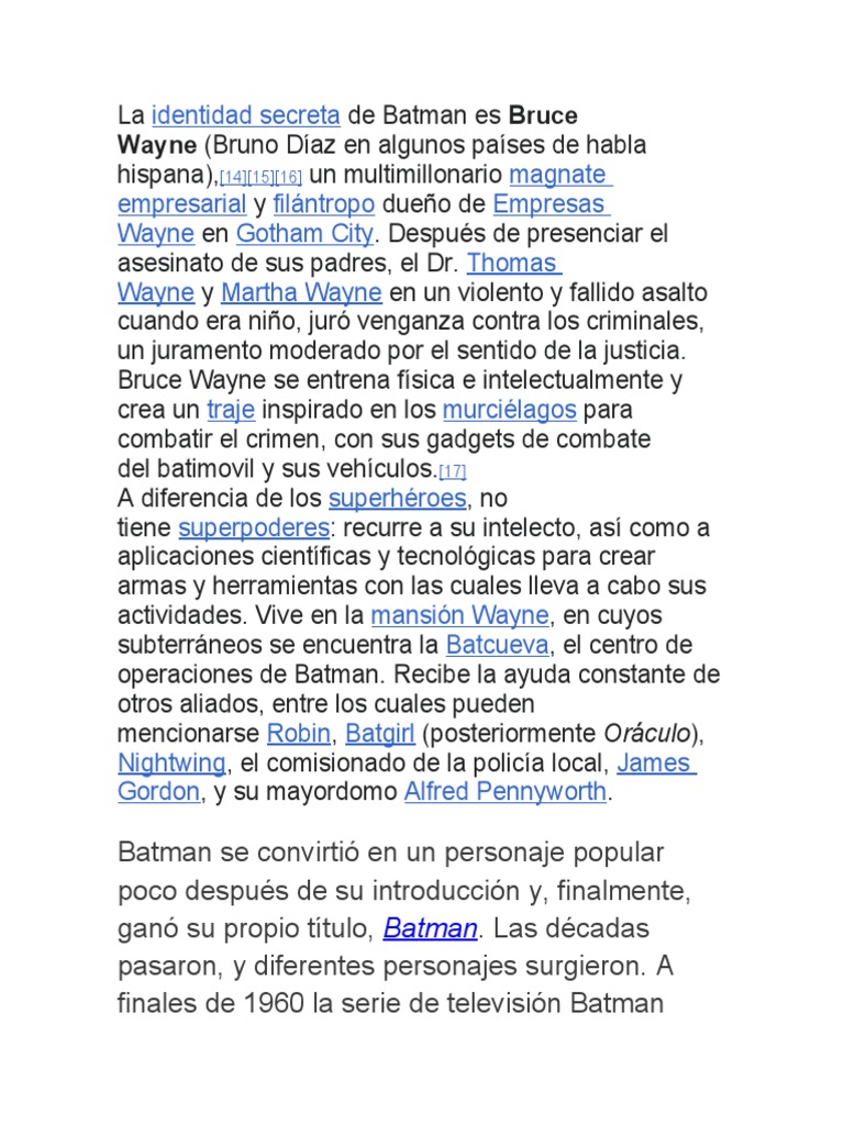Batman: Orígenes y Evolución | PDF | hombre murciélago | DC comics
