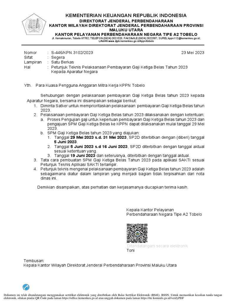 Petunjuk Teknis Pelaksanaan Pembayaran Gaji Ketiga Belas Tahun 2023 ... Petunjuk Teknis Pelaksanaan Pembayaran Gaji Ketiga Belas Tahun 2023 ...