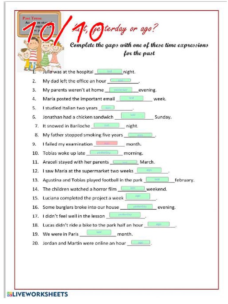 Past Time Expressions | PDF
