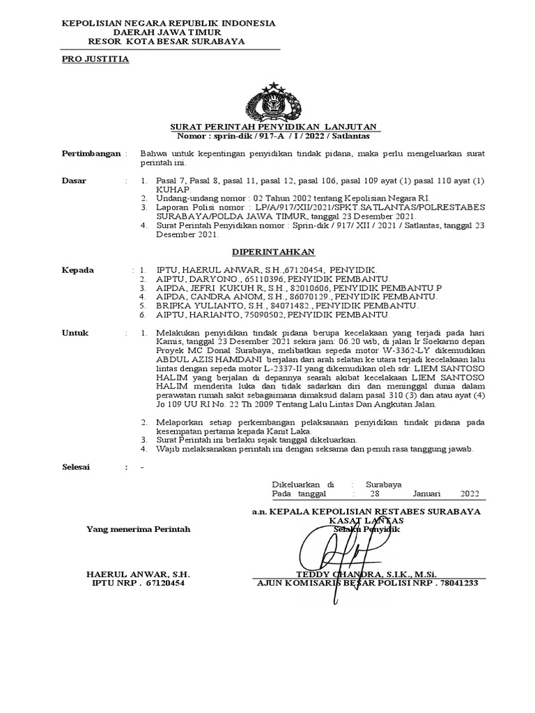 Sprin Sidik Lanjutan | PDF