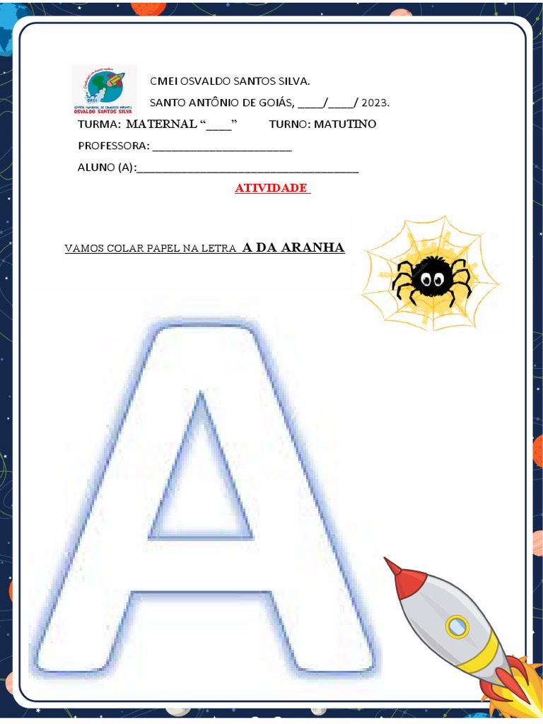 Colar Papel Na Letrinha A | PDF