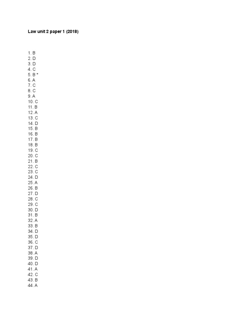 Law Unit 2 Paper 1 2018 | PDF | Science & Mathematics