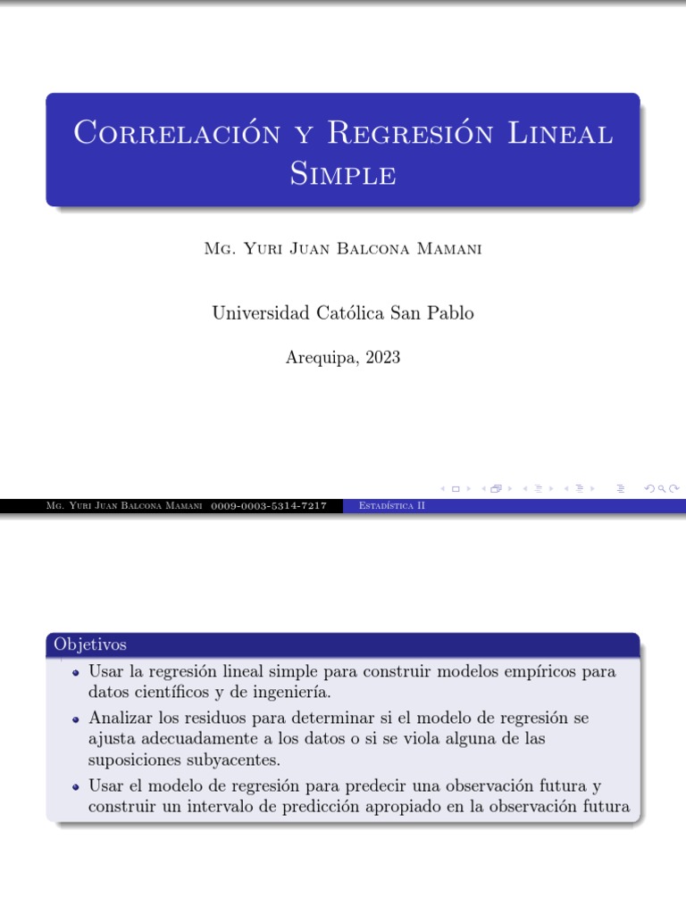 Correlación y Regresión Lineal Simple | PDF | Regresión lineal ...