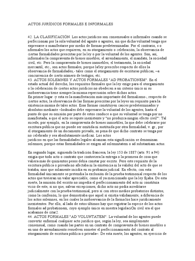 Actos Jurídicos Formales e Informales | PDF | Derecho