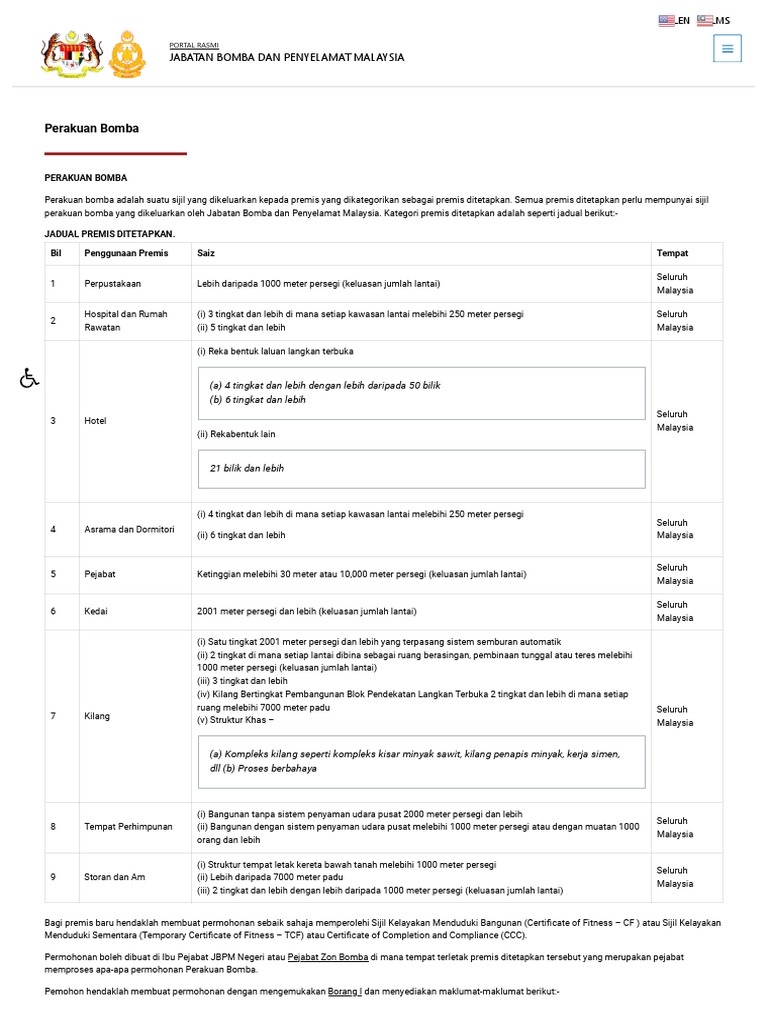 Perakuan Bomba - PORTAL RASMI | PDF