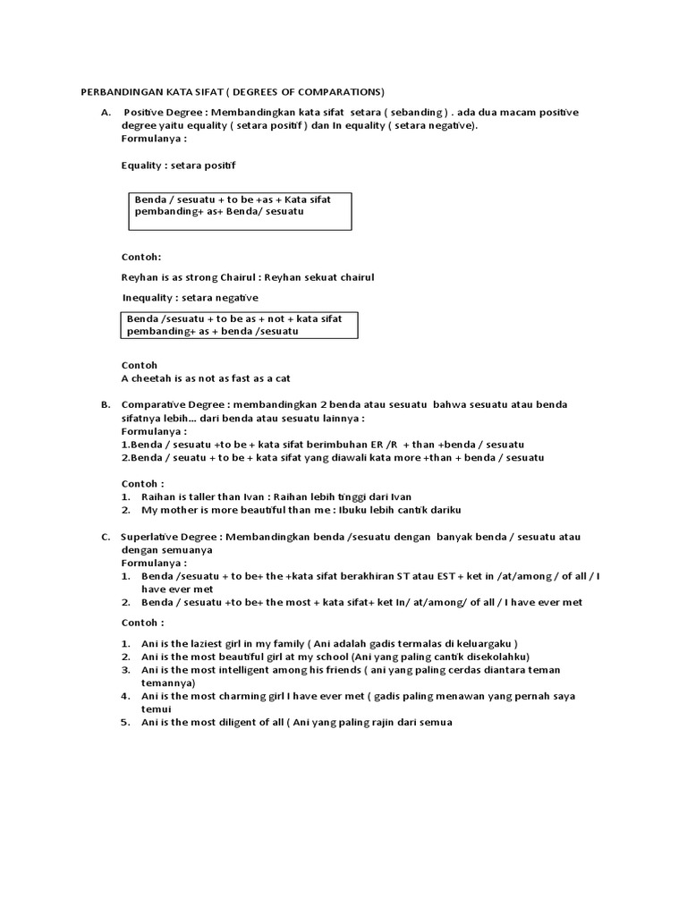 Materi Terkait Degrees of Comparison | PDF