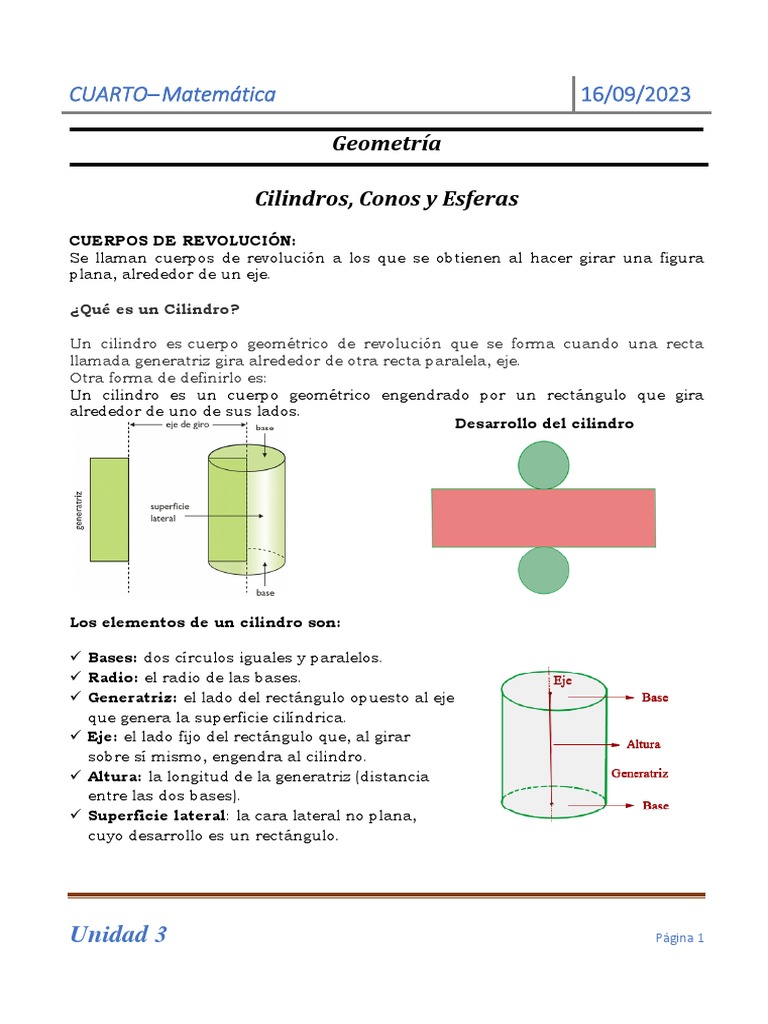 CILINDRO CONO Y ESFERA | PDF | Triángulo | Geometría Elemental