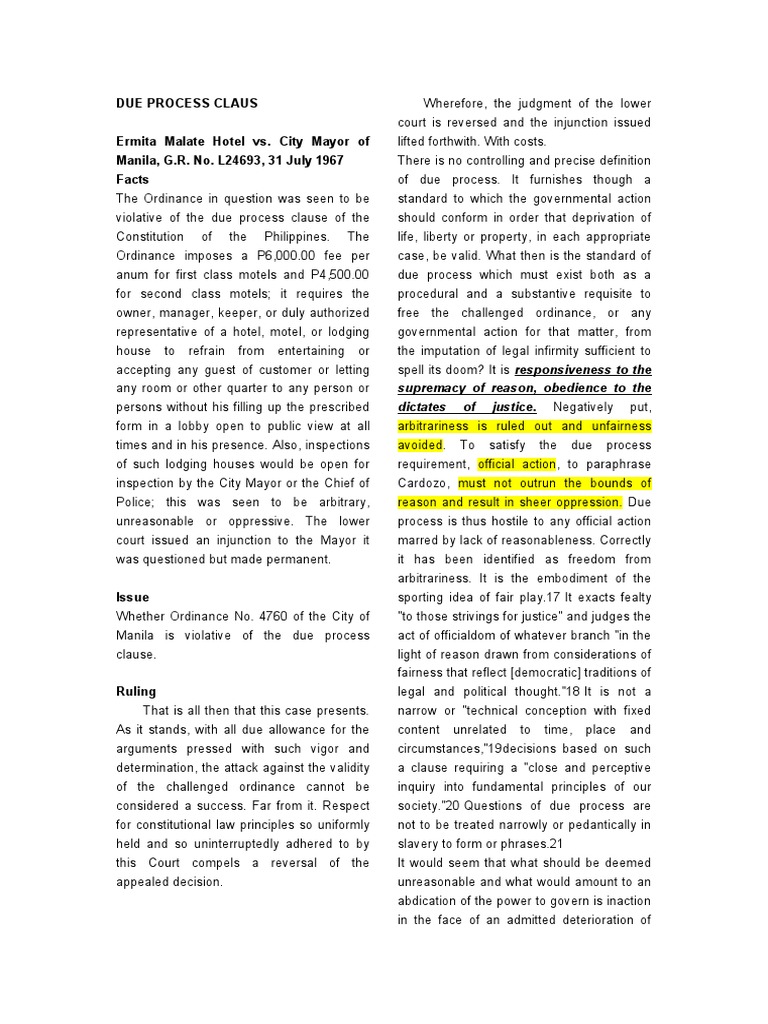 Col Ii Due Process Clause Download Free Pdf Due Process Clause