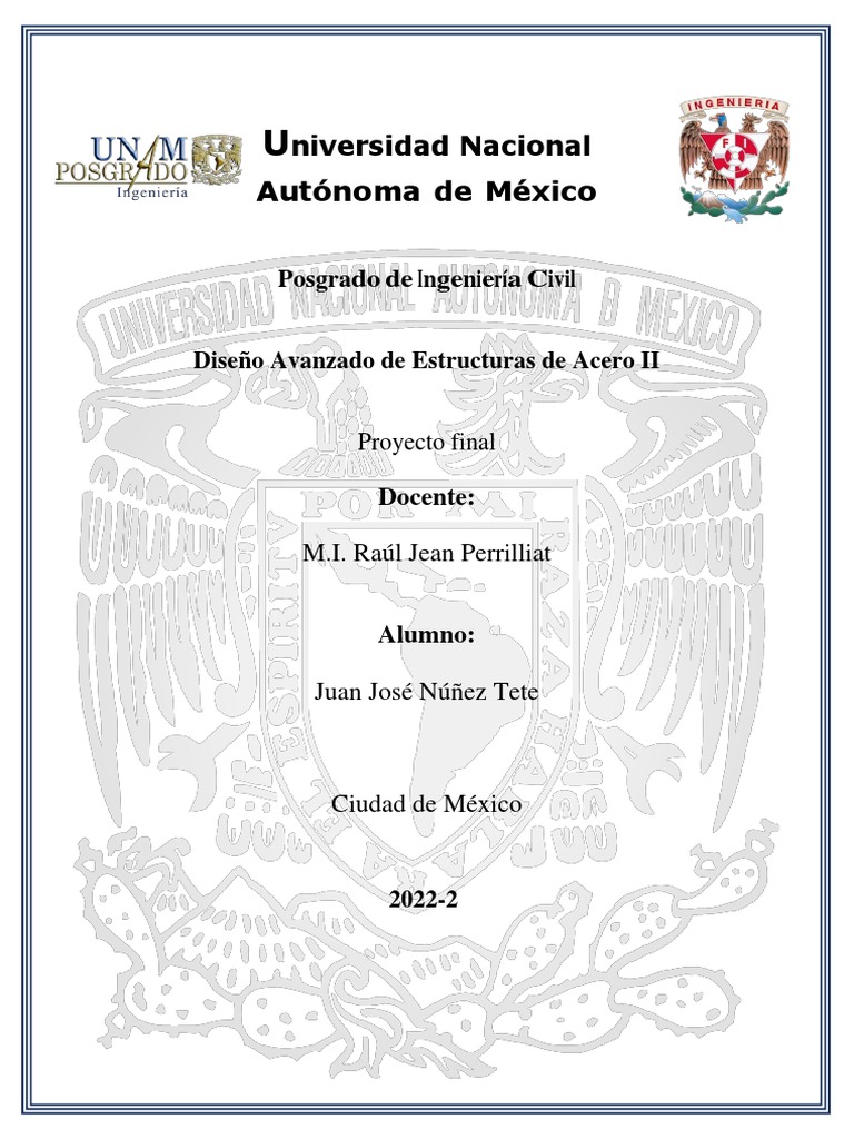Proyecto Final-Nuñez Tete Juan Jose | PDF | Hormigón | Viga (Estructura)