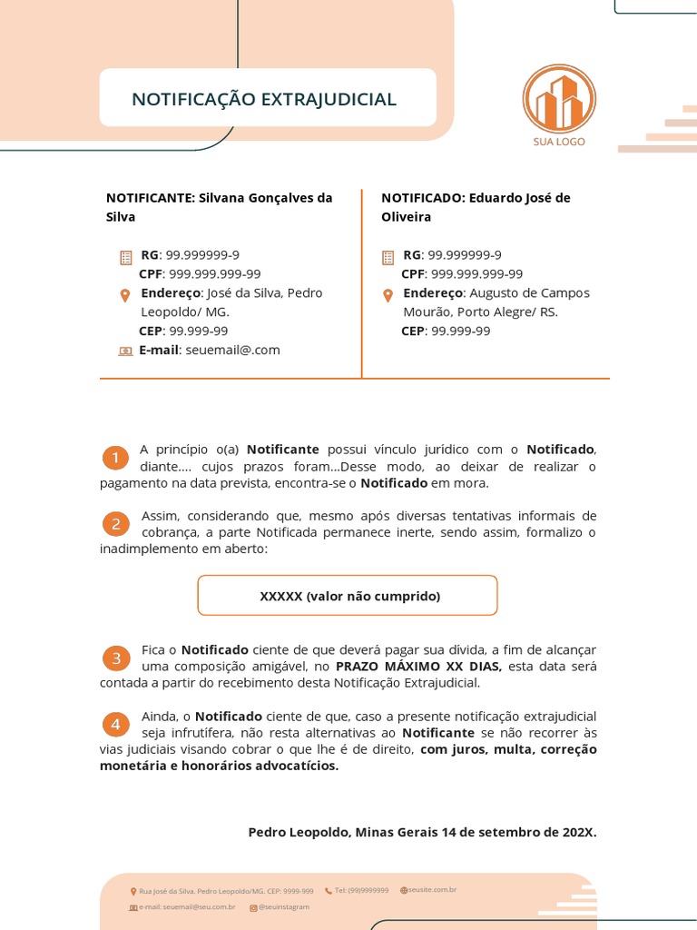 Notificação Extrajudicial - Box Visual Law 360 | PDF
