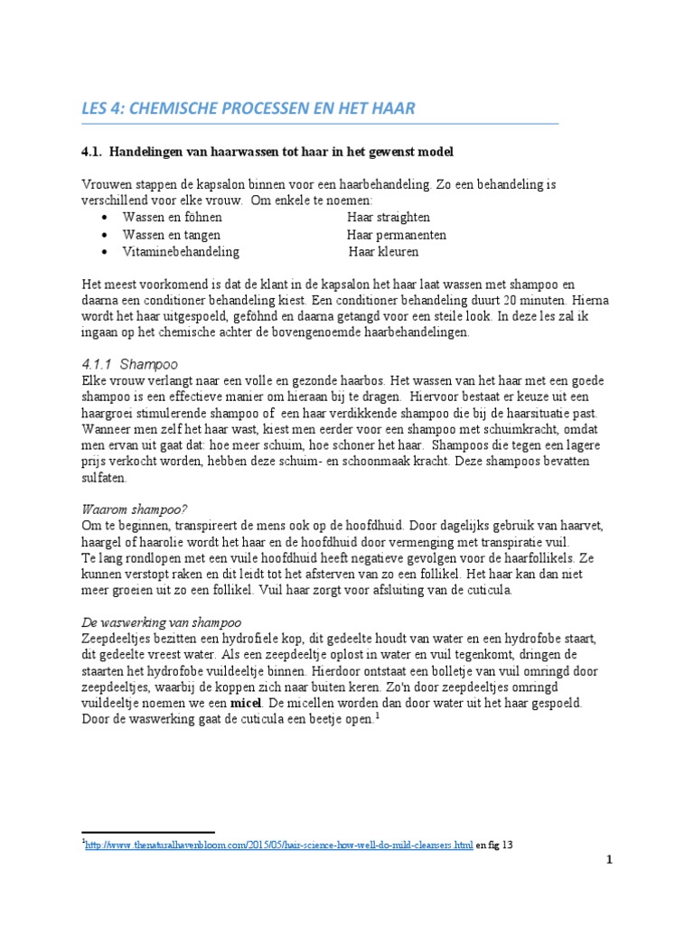 Chemische Processen en Het Haar | PDF