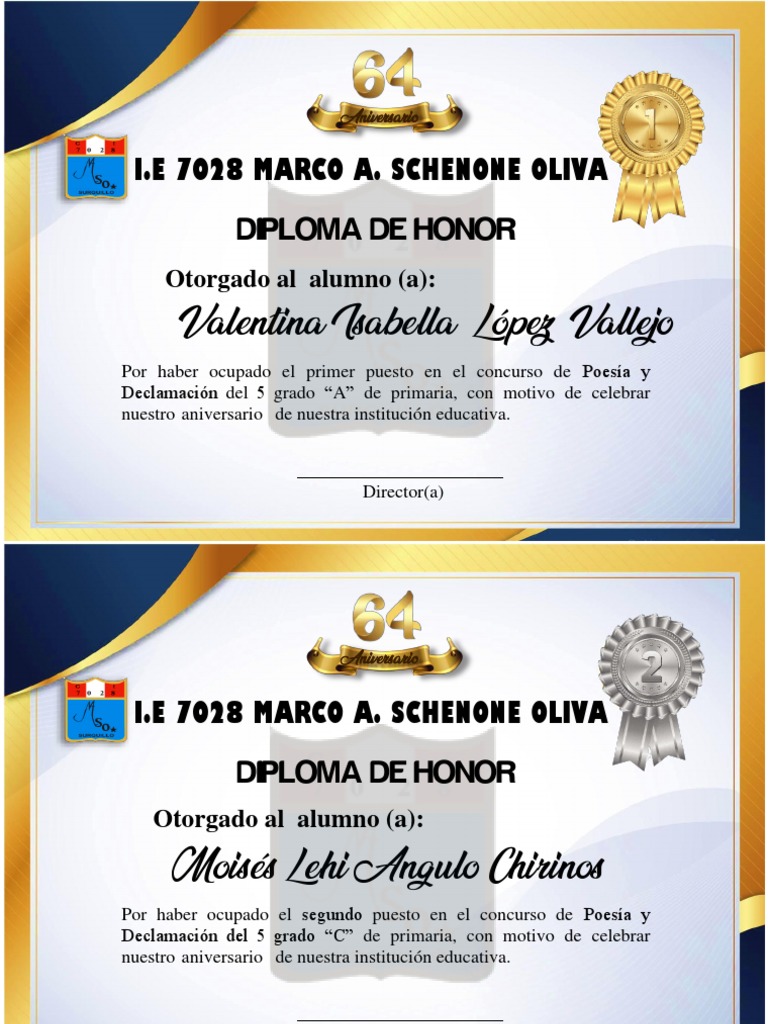 Diplomas Declamacion y Poesia | PDF | Artes del Lenguaje y Comunicación