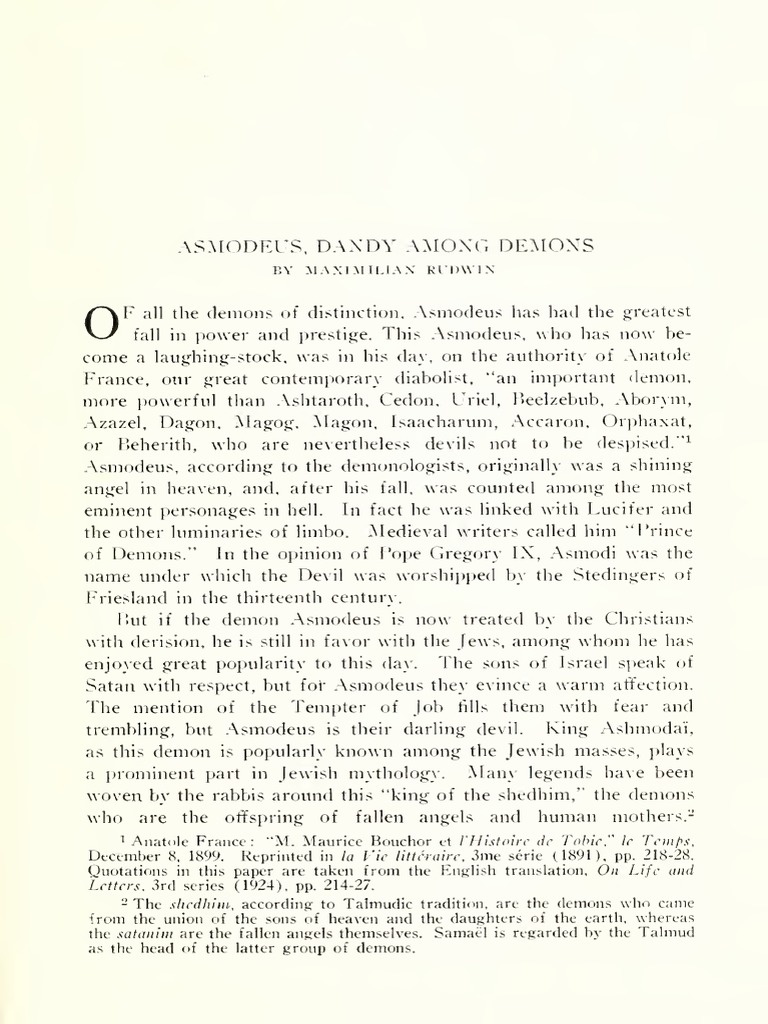 Asmodeus Dandy Among Demons. | PDF | Demons | Demonology