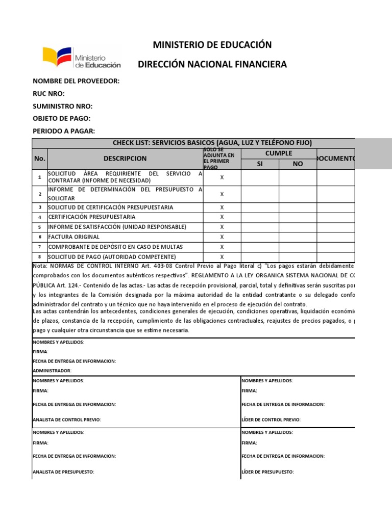 Check List 12-Abr-2023 | PDF | Presupuesto | Factura
