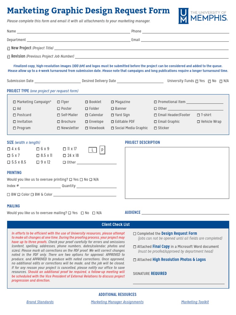 Marketing Graphic Design Request Form | PDF | Computing | Software