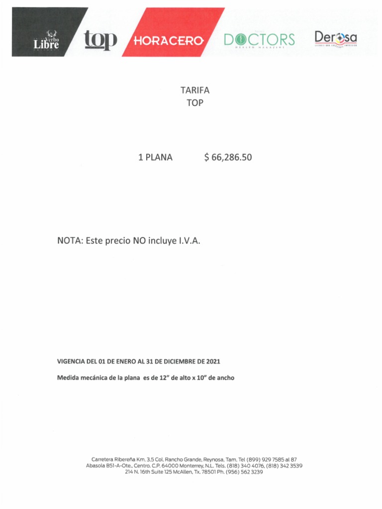 Tarifa | PDF