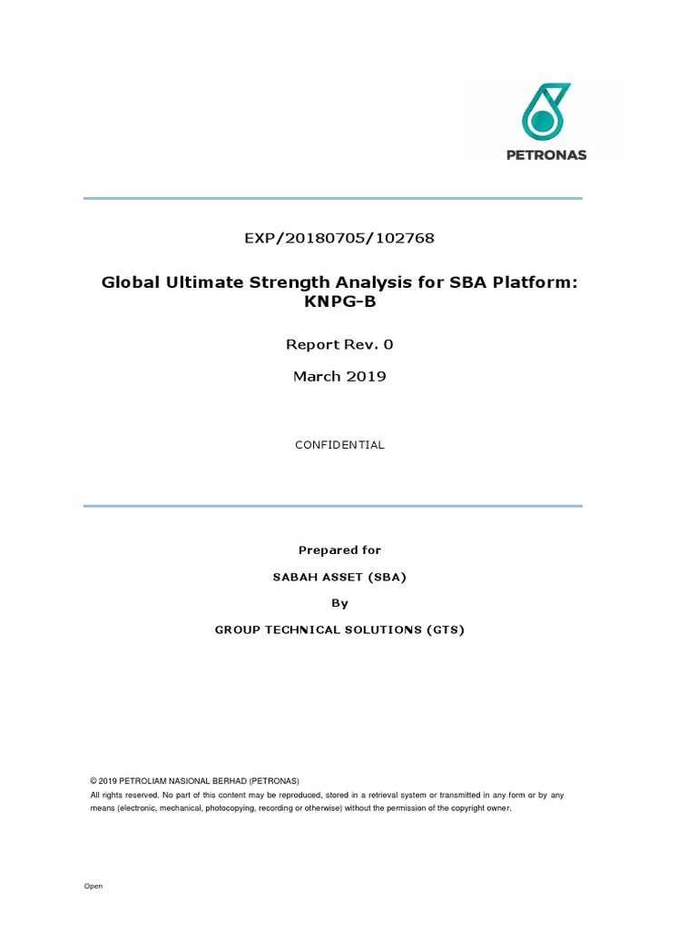 Global Ultimate Strength Analysis SBA KNPG-B - Rev0 | PDF | Strength Of ...