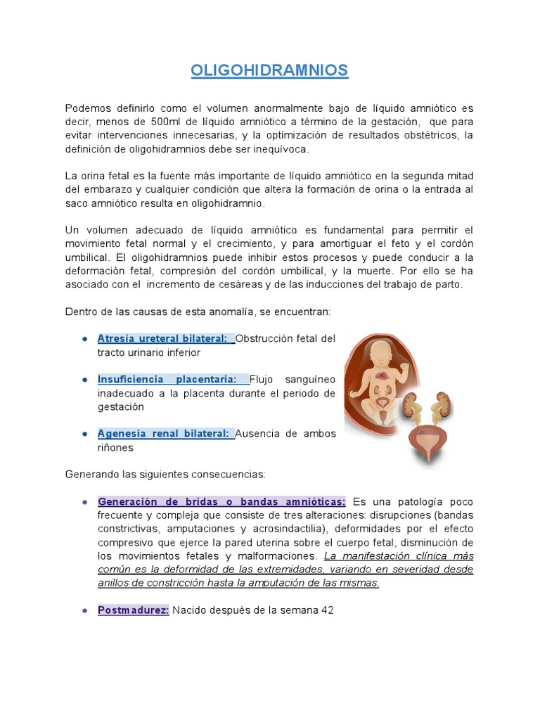 OLIGOHIDRAMNIOS | PDF | El embarazo | Feto