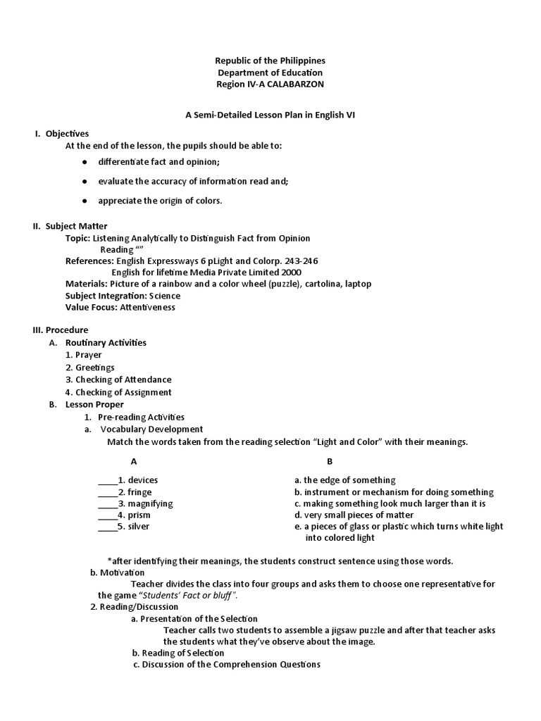 SDLP Eng 6 | PDF | Color | Rainbow