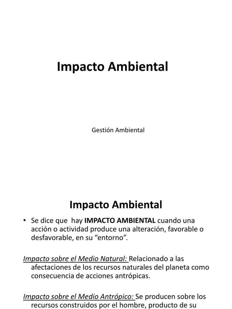 Unidad Ii - Impacto Ambiental | PDF | Entorno natural | Evaluación de ...