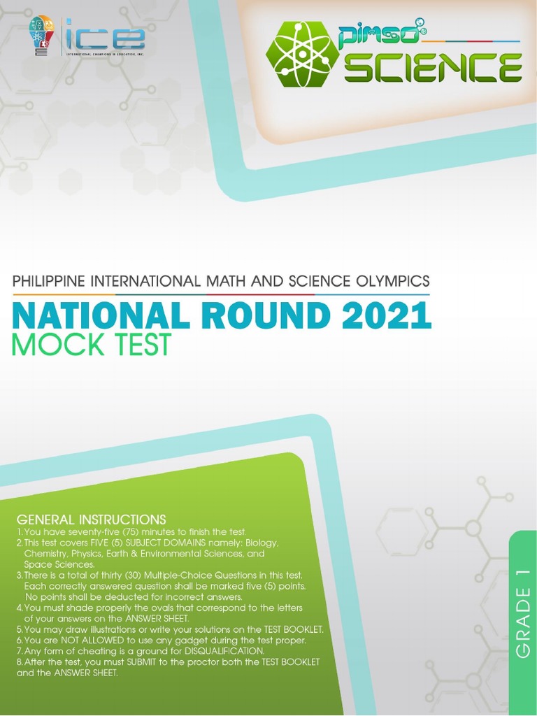 Grade 1 Pimso Science Mock Test | PDF