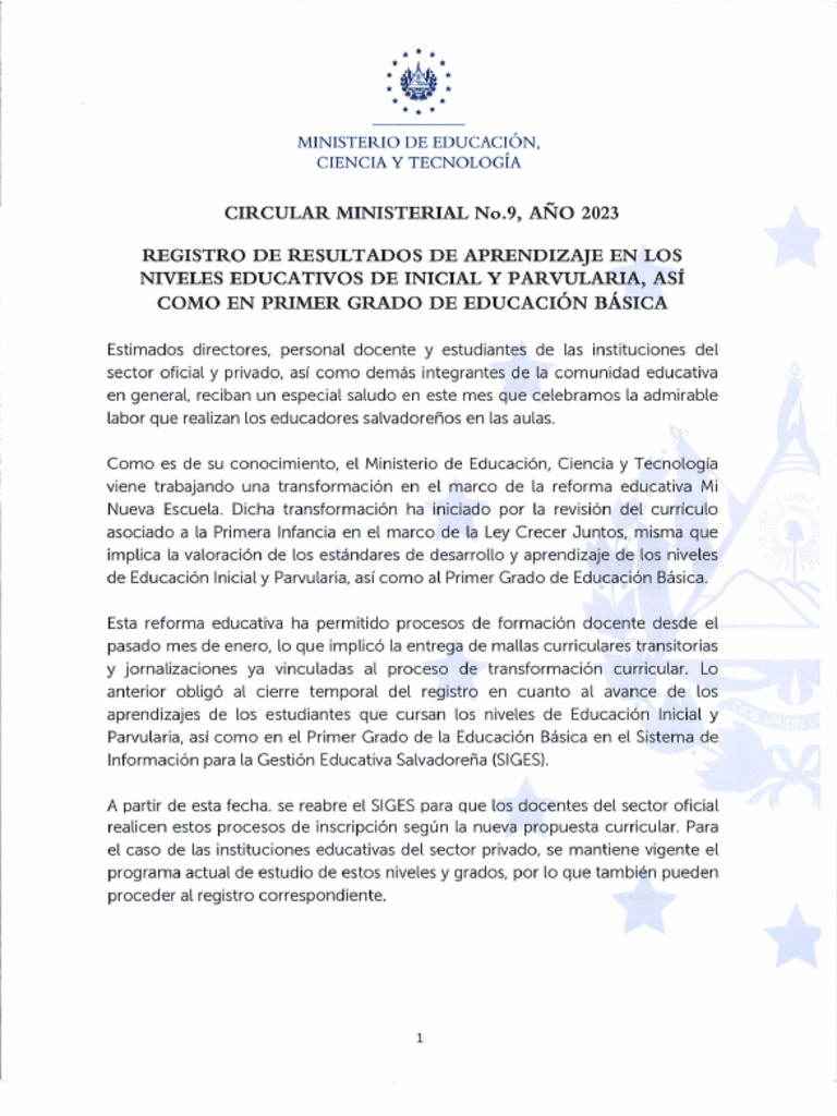 Circular Ministerial 0923 | PDF