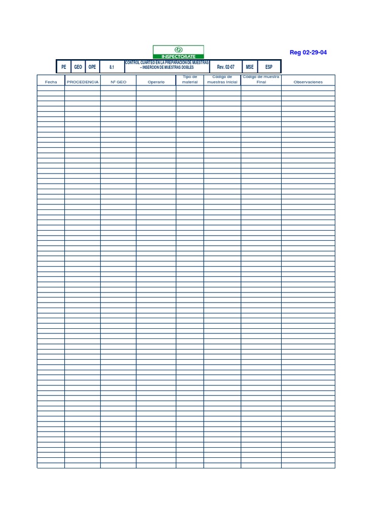 Reg 02-E29-01 Control de Cuarteo en Prep. de Muestras | PDF