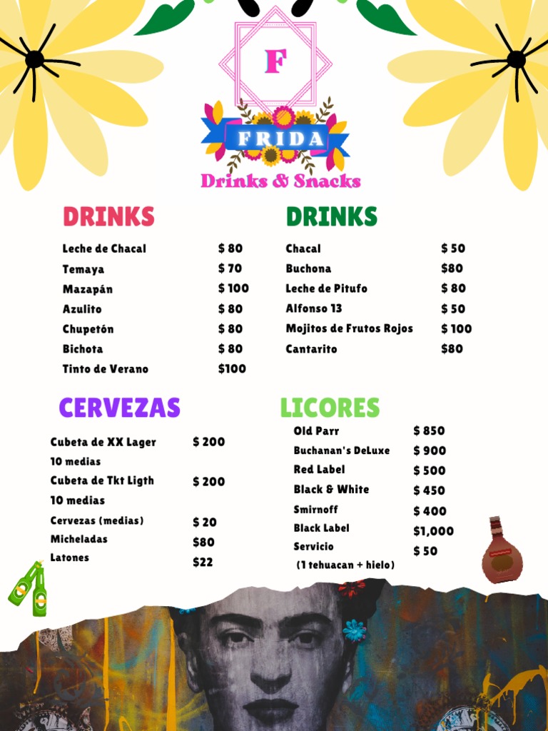 Menú de Bebidas Frida Bar 2024 | PDF