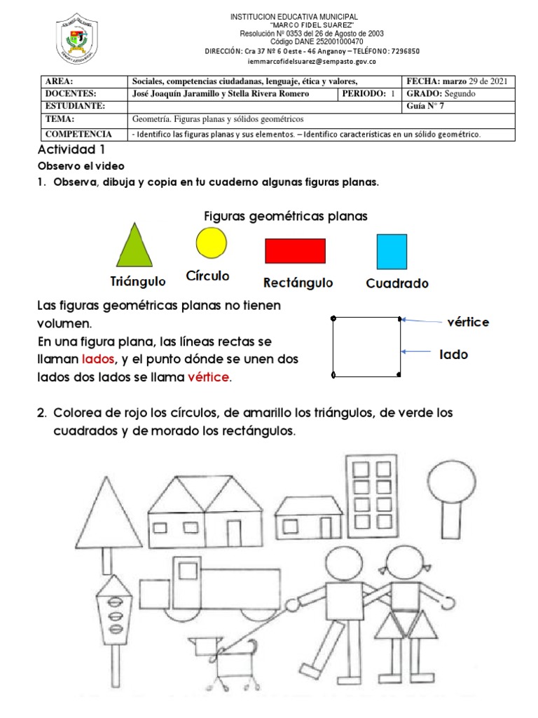 GUIA 7 Geometria. Figuras Planas y Solidos Geometricos 2° | PDF ...