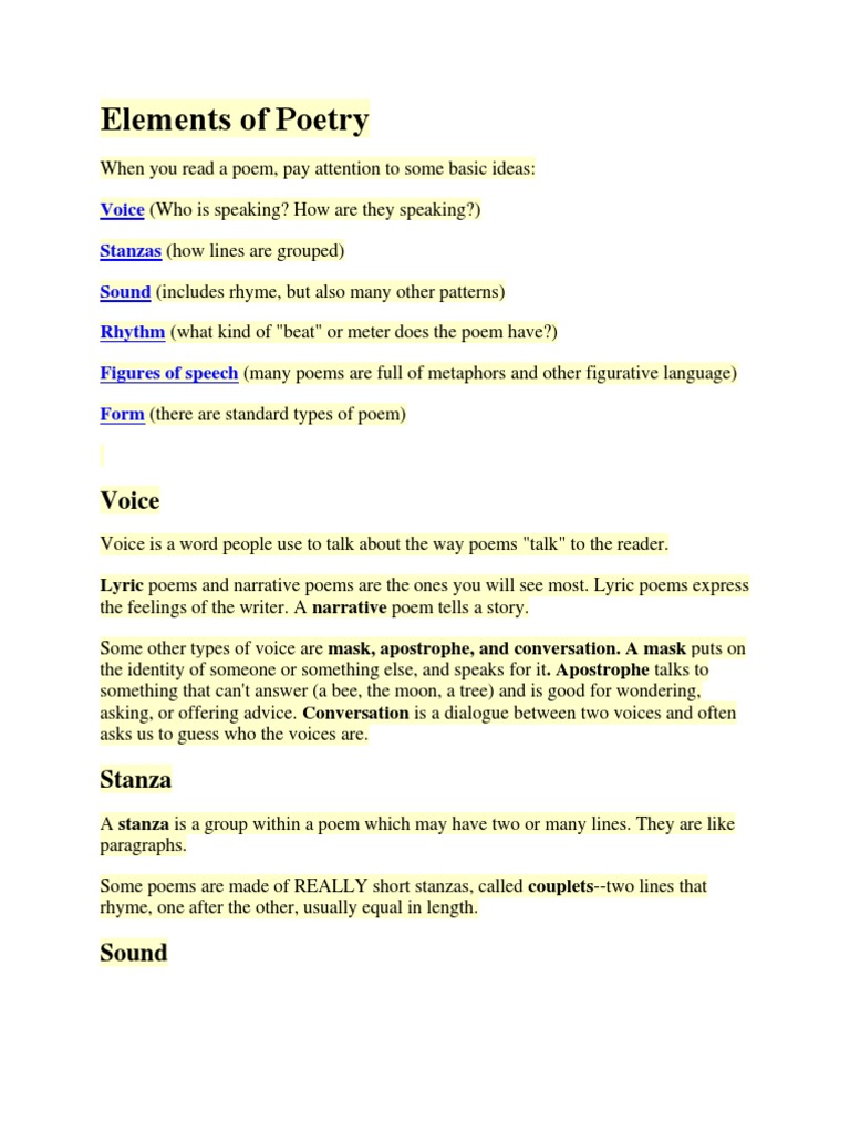 An Introduction to the Elements of Poetry: Exploring Voice, Stanza ...