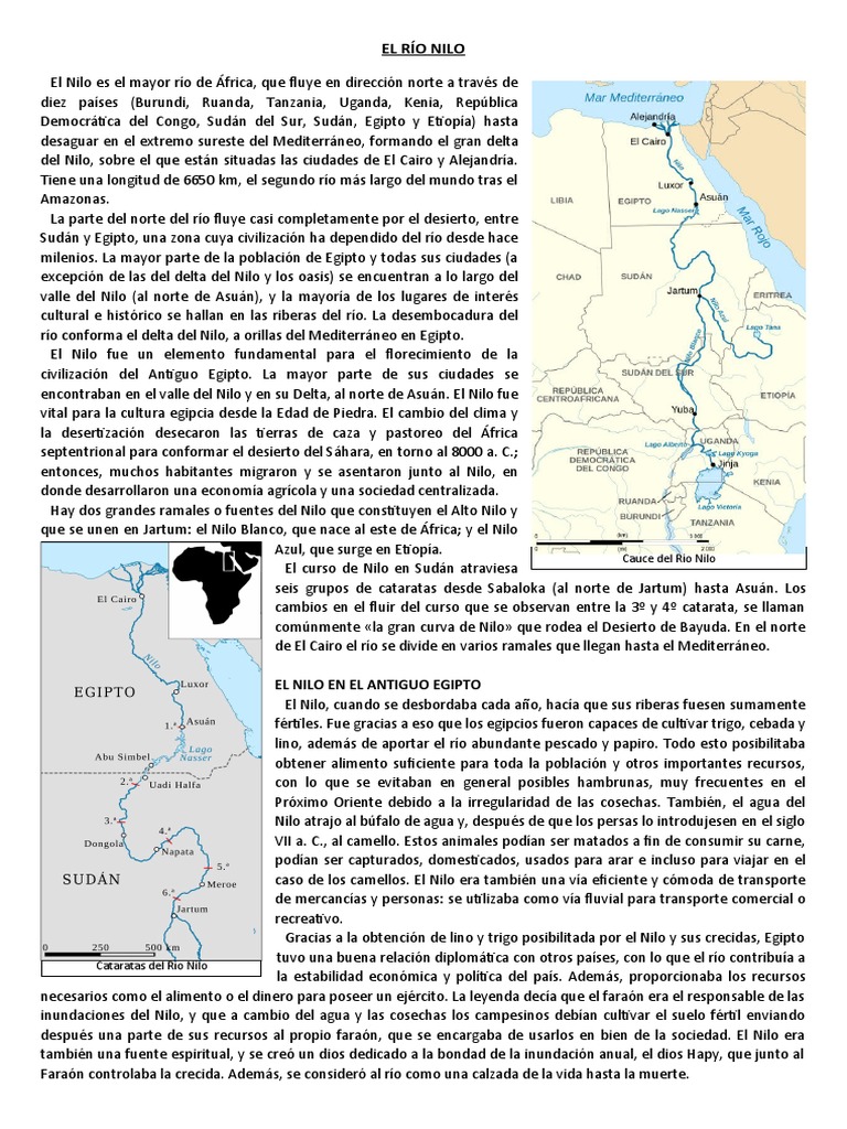 Características del Río Nilo en Egipto | PDF | Nilo | Egipto