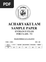 Class 7 Entrance Exam Sample Paper | PDF