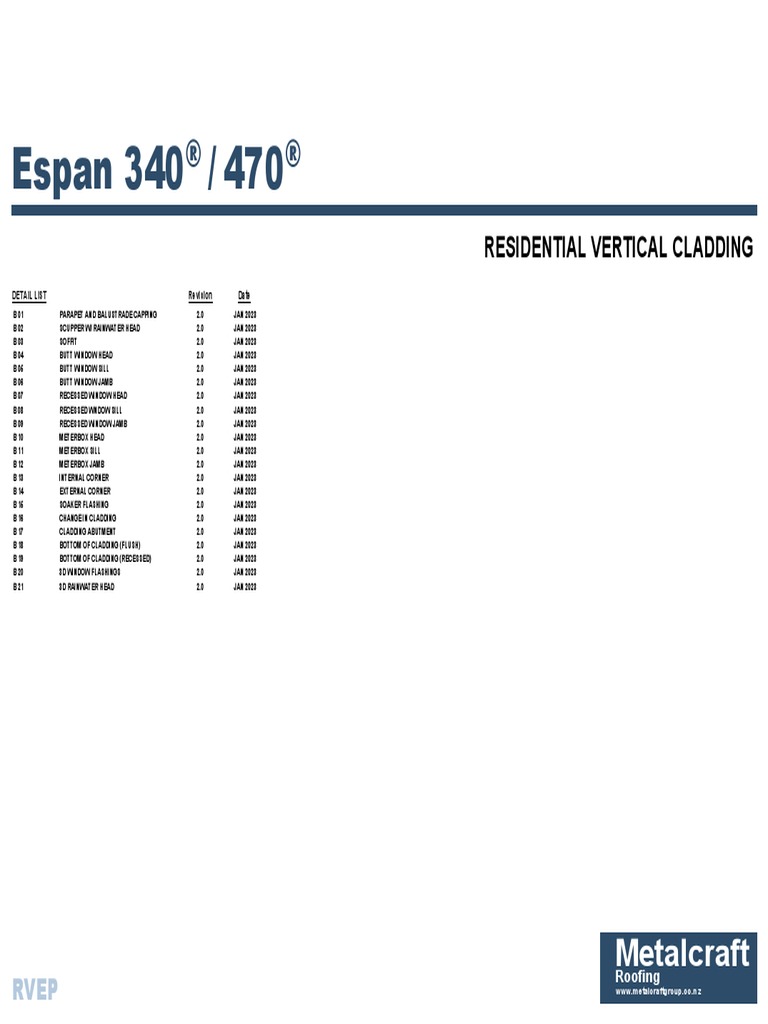PDF Metalcraft Espan 340 470 Similar Residential Vertical Claddingjan23 ...