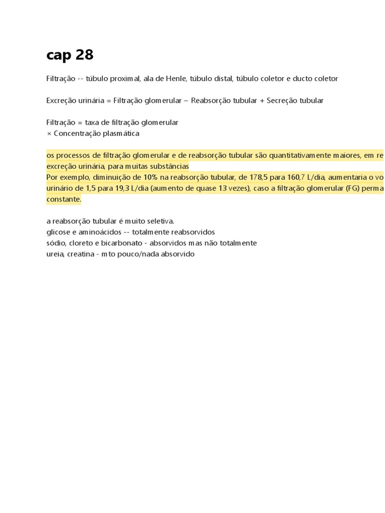 REsumo Cap 28 Guyton | PDF