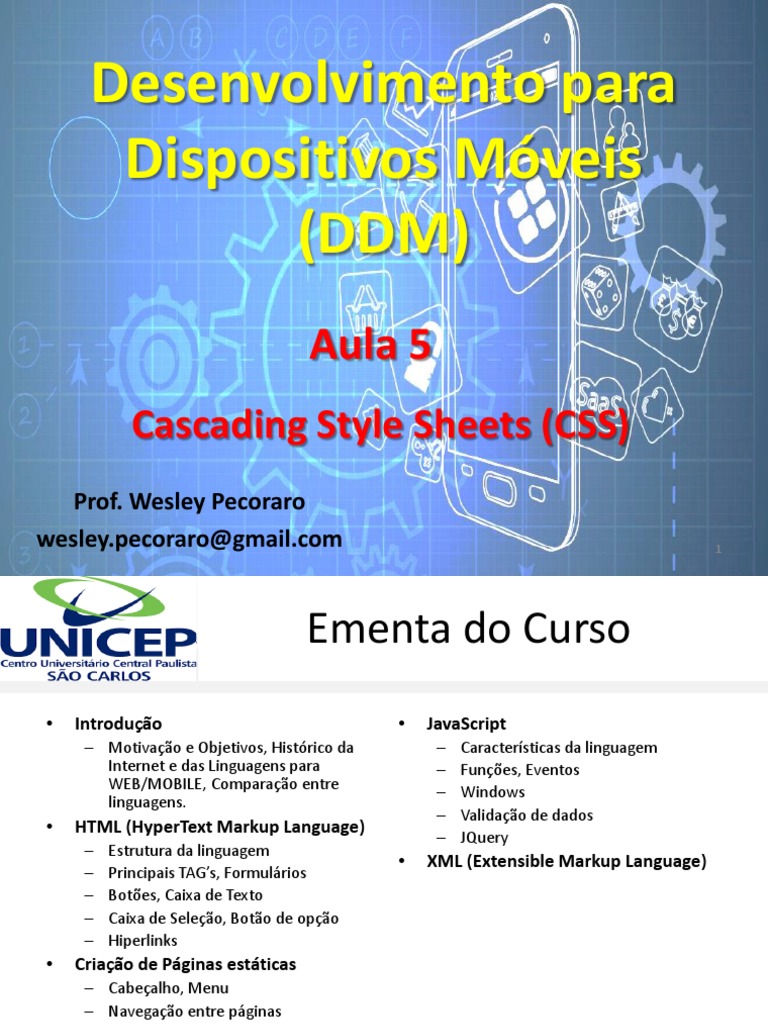 Aula 5 - Introdução CSS (DDM) | PDF | Html | XML Aula 5 - Introdução CSS (DDM) | PDF | Html | XML