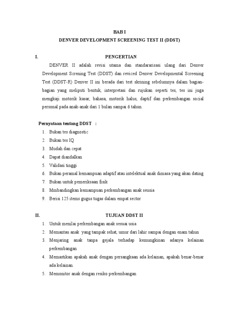 Panduan Denver II untuk Skrining Anak | PDF