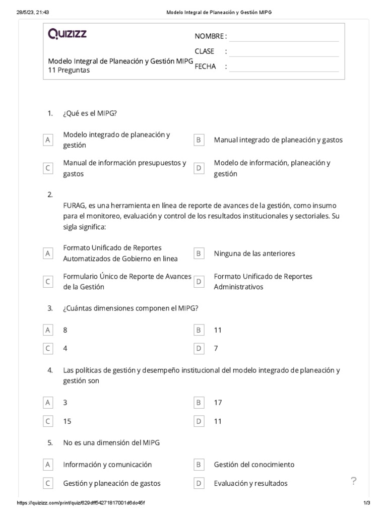 Modelo Integral de Planeación y Gestión MIPG.. | PDF | Planificación ...